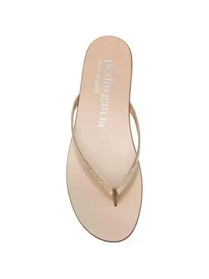 PEDRO GARCIA Embellished Thong Sandals - Neutrals