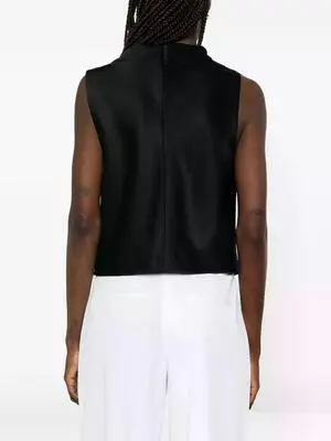 Vince Sleeveless Cowl-neck Top - Black