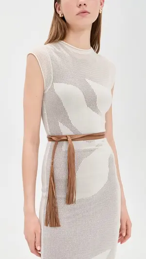 B-low The Belt Coraline Fringe Leather Wrap Belt - Cuoio