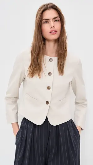 ALEX MILL Cotton Linen Soho Jacket - Sand