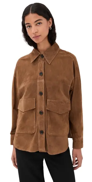 ARMA Kaylee Lamb Paper Leather Jacket - Saddle
