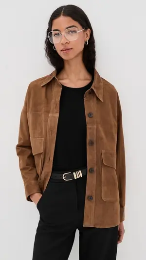 ARMA Kaylee Lamb Paper Leather Jacket - Saddle