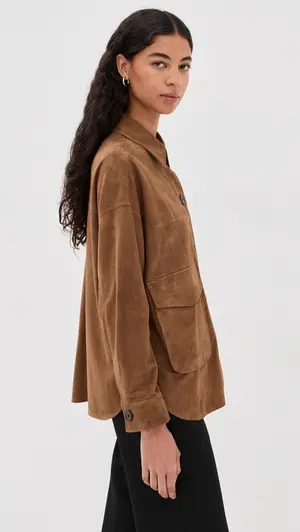 ARMA Kaylee Lamb Paper Leather Jacket - Saddle