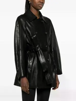 Nour Hammour Quinn Leather Coat