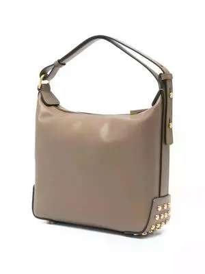 TOD'S Medium Studded Leather Bucket Bag - Brown