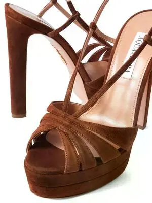 AQUAZZURA Aimée Platform Sandals - Brown
