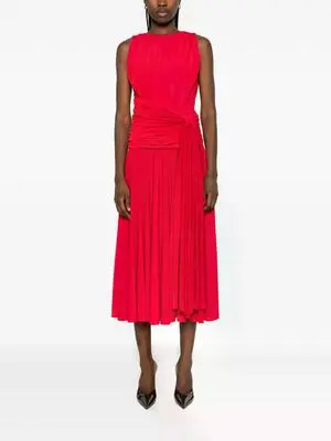 Brandon Maxwell Isadora Draped Midi Dress - Red