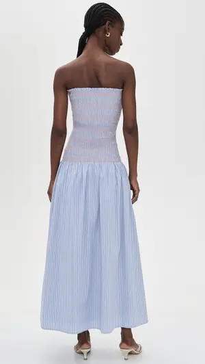Line & Dot Eleni Strapless Smocked Maxi Dress