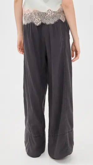Free People Days End Pull-on Wide Leg Pants - Black