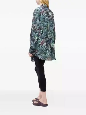 Rabanne Floral-printed Silk Shirt - Green