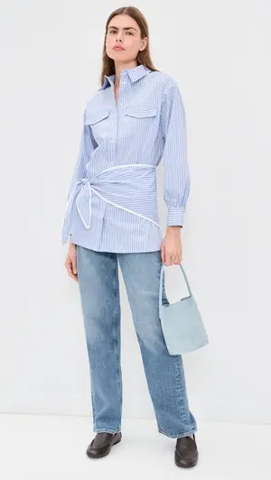 Line & Dot Eleni Button Down Shirt Tunic