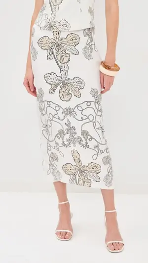 ISLA & WHITE Onia Silk Skirt