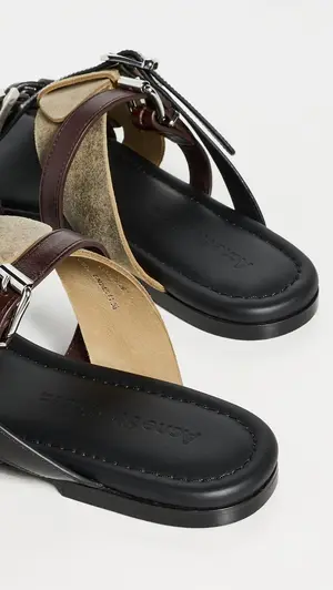 Acne Studios Beltie Leather Sandals - Multi Brown