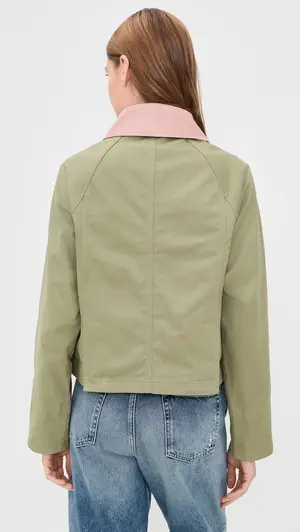 Barbour Cropped Beadnell Casual Jacket - Bleached Olive/ancient