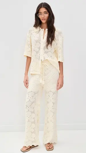 DRESS TO Floral Crochet Shirt