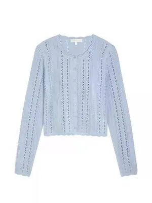 LoveShackFancy Open-work Knit Cardigan - Blue