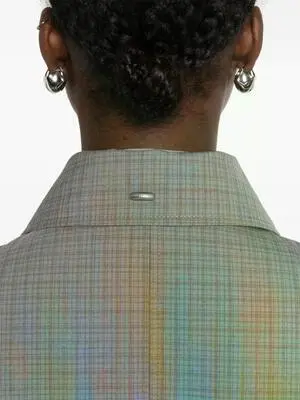 Our Legacy Checked Single-breasted Coat - Grey