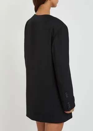 BETTTER Oversized Wool-blend Mini Blazer Dress