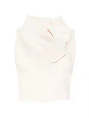 Issey Miyake High Neck Top - Neutrals