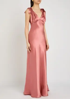 REFORMATION Pernille Silk Gown - Pink
