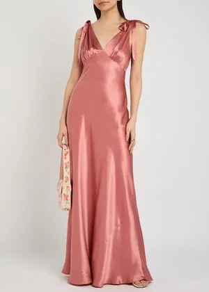 REFORMATION Pernille Silk Gown - Pink