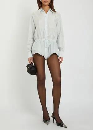 BETTTER Striped Satin Bodysuit