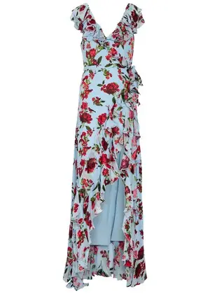 Alice + Olivia Kristen Ruffled Chiffon Maxi Dress - Multicoloured