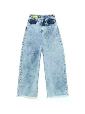 MARQUES' ALMEIDA Frayed Acid Wash Straight Leg Jeans - Blue