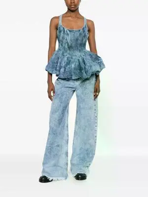 MARQUES' ALMEIDA Pleated Acid Wash Top