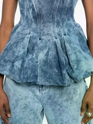 MARQUES' ALMEIDA Pleated Acid Wash Top