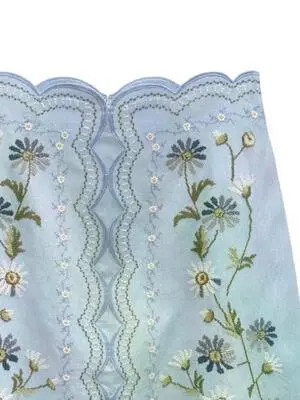 Sea Floral-embroidered Mini Skirt