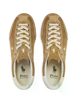 Polo Ralph Lauren Logo Embroidered Sneakers - Neutrals