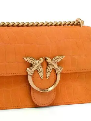 Pinko Mini Love Crocodile-print Leather Cross Body Bag - Orange