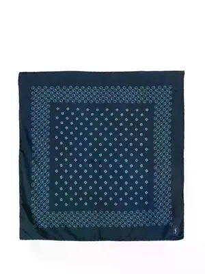 Saint Laurent 1990s Silk Scarf - Blue