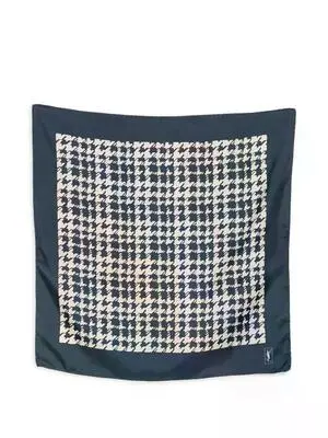 Saint Laurent 1990s Silk Scarf - Blue