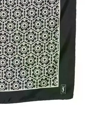 Saint Laurent 1990s Patterned Silk Scarf