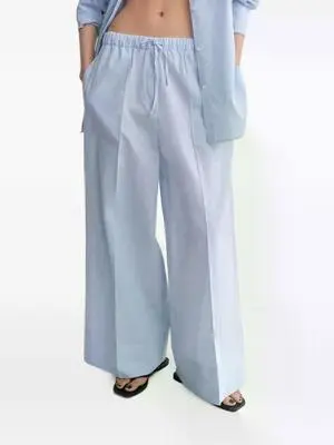 TOTEME Drawstring Palazzo Pants - Blue