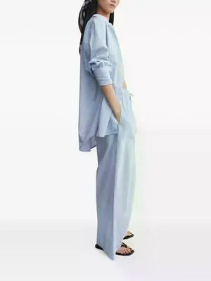 TOTEME Drawstring Palazzo Pants - Blue