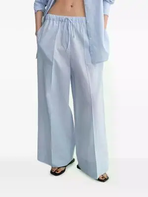 TOTEME Drawstring Palazzo Pants - Blue