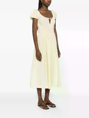 DÔEN Quinn Puff-sleeves Midi Dress - Yellow