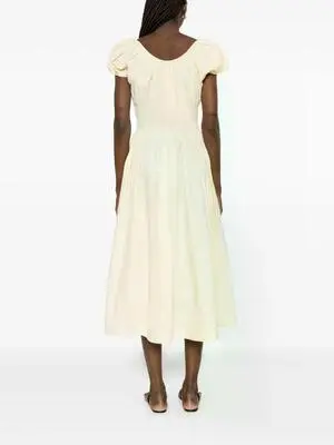 DÔEN Quinn Puff-sleeves Midi Dress - Yellow