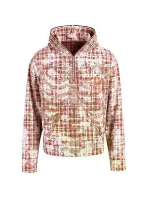 GUAPI Plaid Skeleton Stud Hoodie