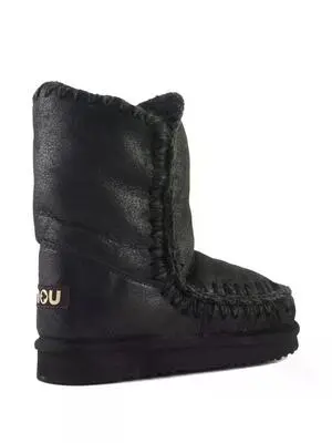 Mou Whipstitch Trim Boots - Black