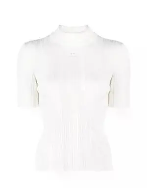 COURREGES Ribbed-knit Jumper - White