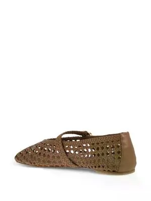 STUART WEITZMAN Prima Woven Leather Ballet Flats - Brown