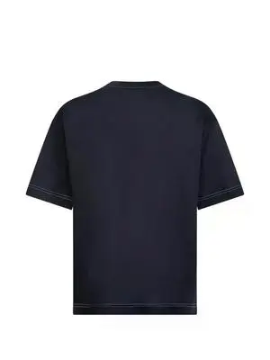 Giorgio Armani Logo-embroidered T-shirt - Blue