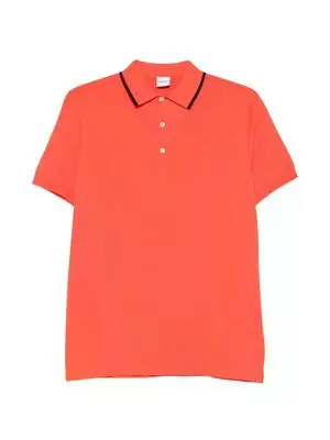 Aspesi Contrast-collar Knit Polo Shirt - Orange