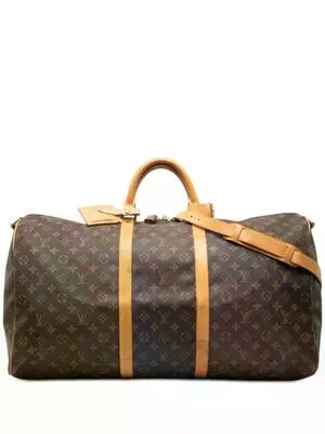 LOUIS VUITTON 1996 Monogram Keepall Bandouliere 60 Travel Bag - Brown