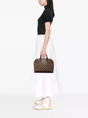 LOUIS VUITTON 2004 Damier Ebene Alma Pm Handbag - Brown