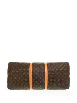 LOUIS VUITTON 1995 Monogram Keepall Bandouliere 60 Travel Bag - Brown